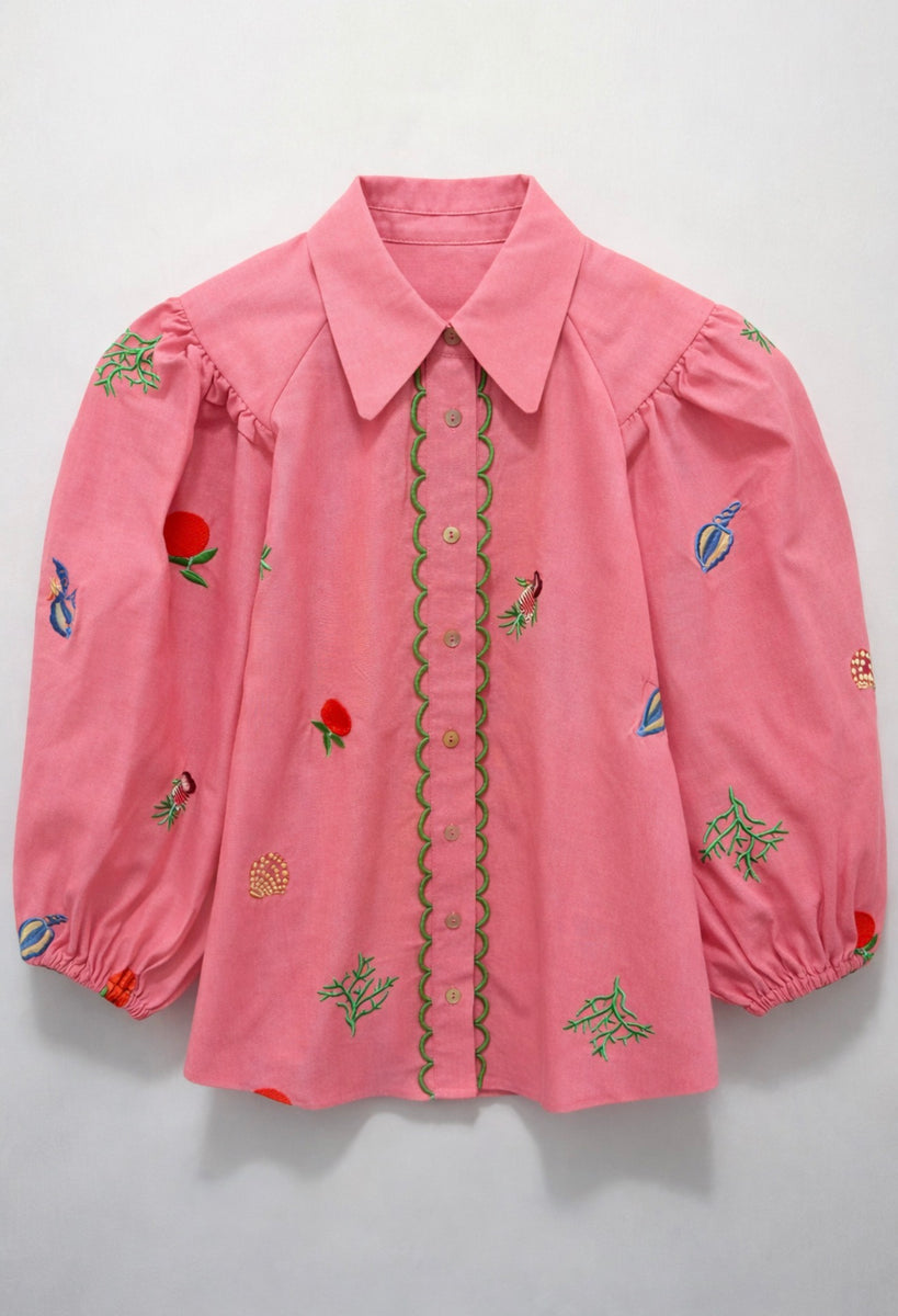 Emily Lovelock Edie Blouse Pink – Saretta Boutique 1